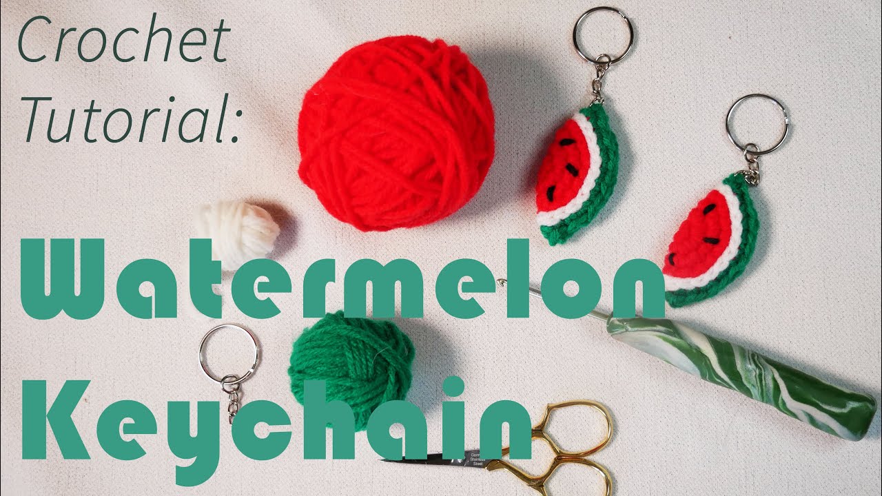 Quick Crochet Watermelon Slice Keychain! - YouTube