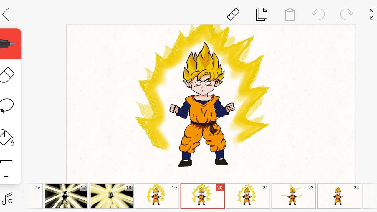 Goten super Saiyan animate [ flipaclip and Ibispaint x ] - YouTube