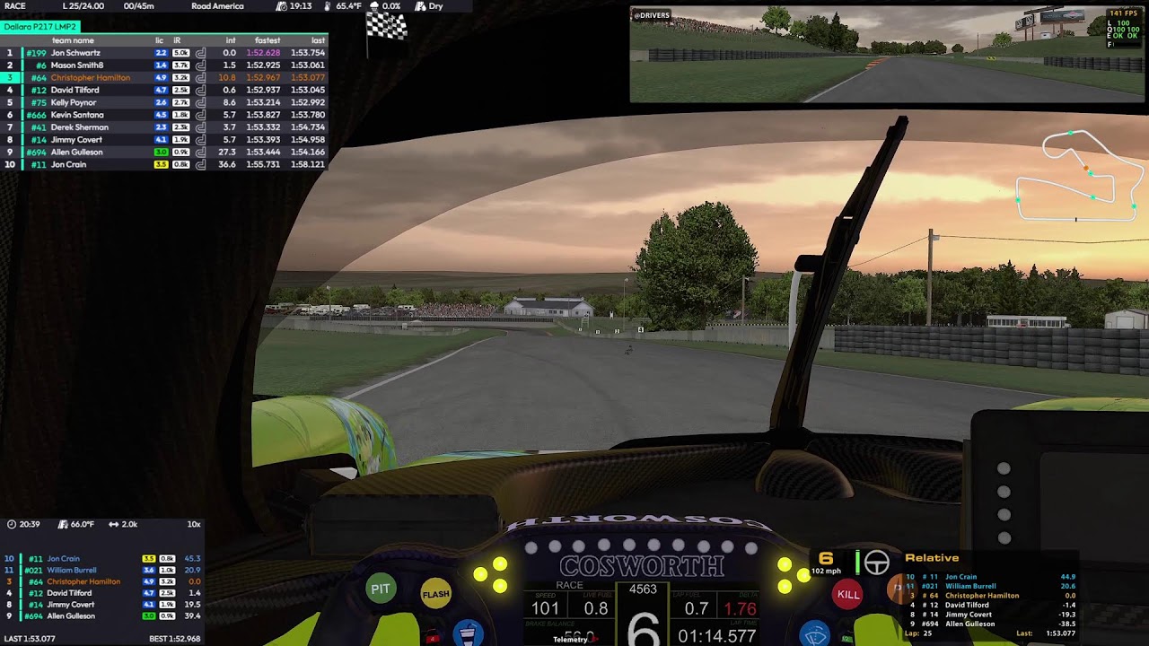 iRacing POV - Core Racing LMP2 Season 1 Race 4 @ Road America - YouTube