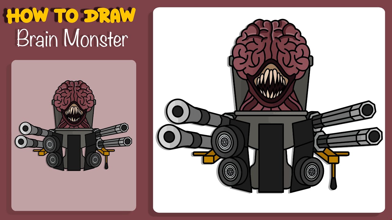 How To Draw Brain Monster Skibidi Toilet Multiverse 28 - YouTube