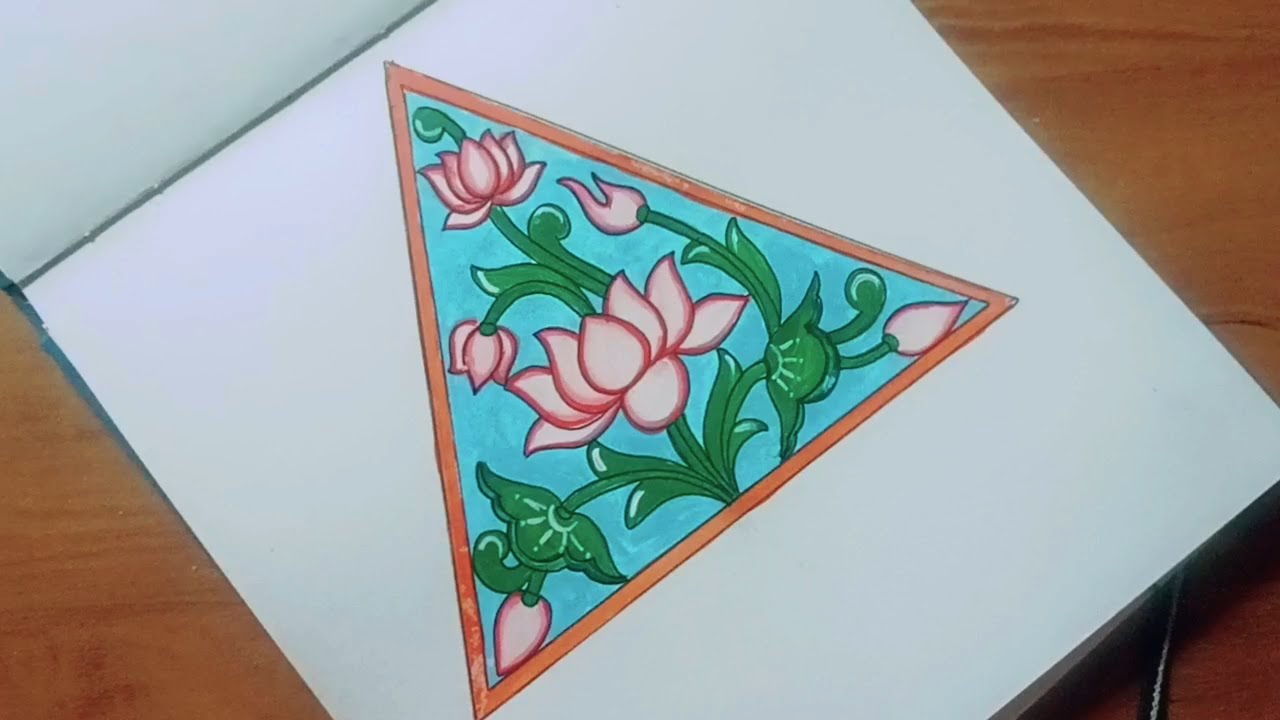 Alekhan || how to draw lotus alekhan in triangle - YouTube