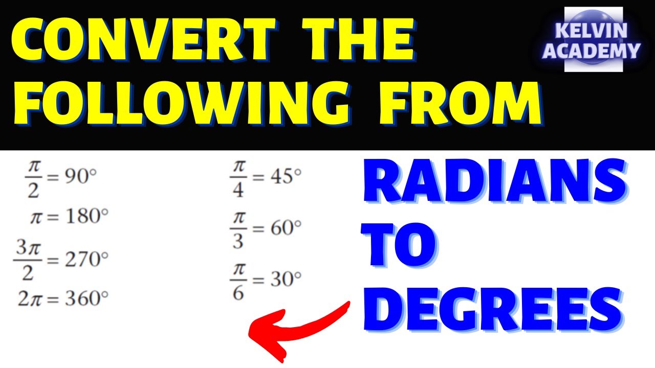 HOW TO CONVERT FROM RADIANS TO DEGREES - YouTube