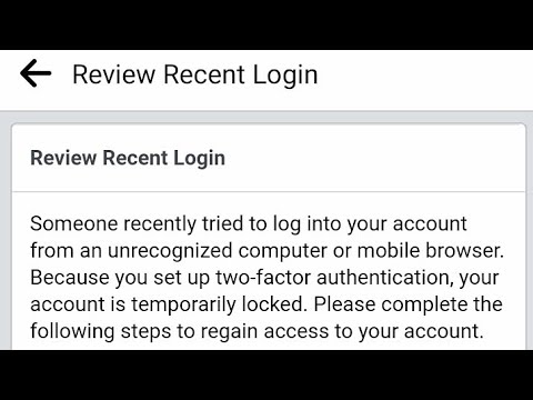 Facebook Review Recent Login Problem Solved logout of all devices and ...