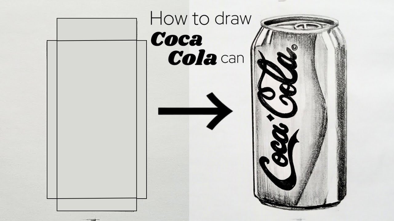 How to draw a coca cola can | Coca cola can drawing easy - YouTube