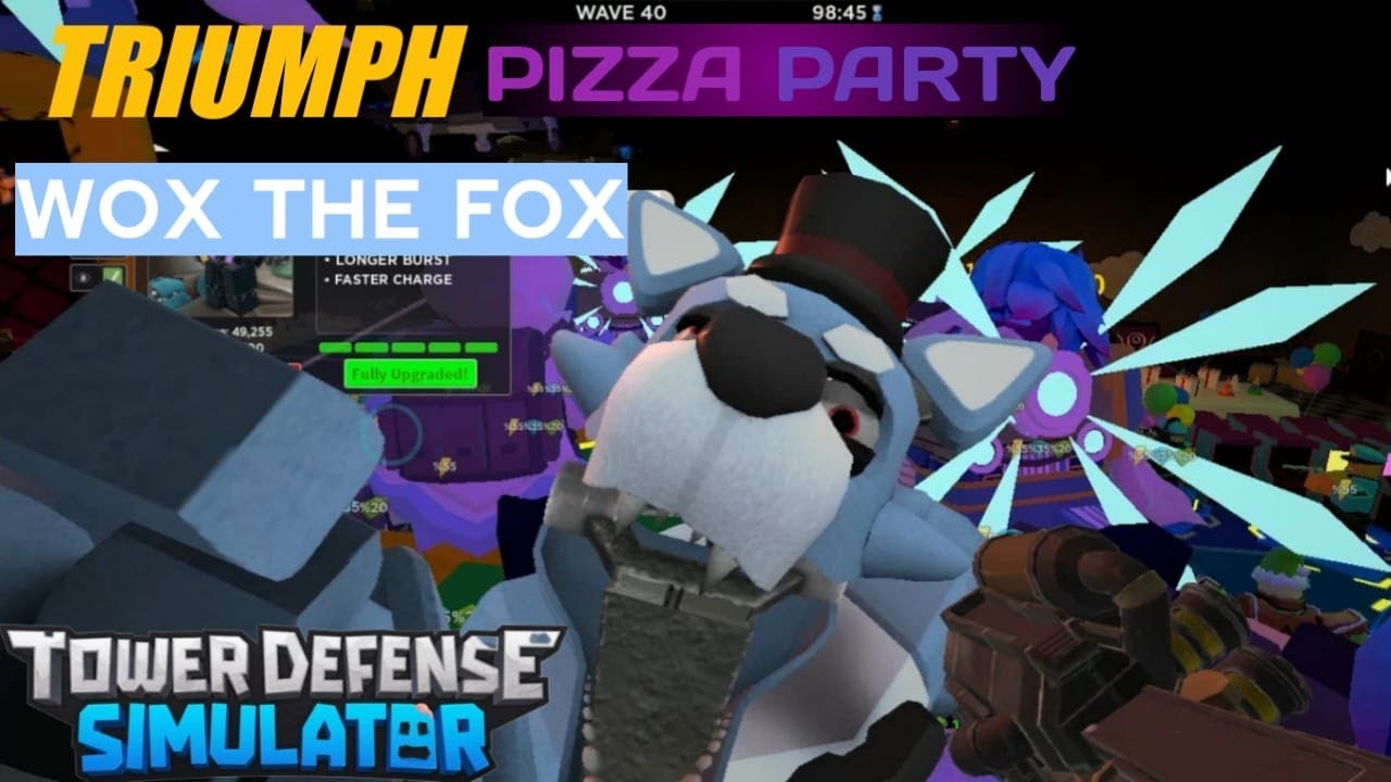 Triumph Pizza Party Wox The Fox - Tower Defense Simulator - Roblox ...