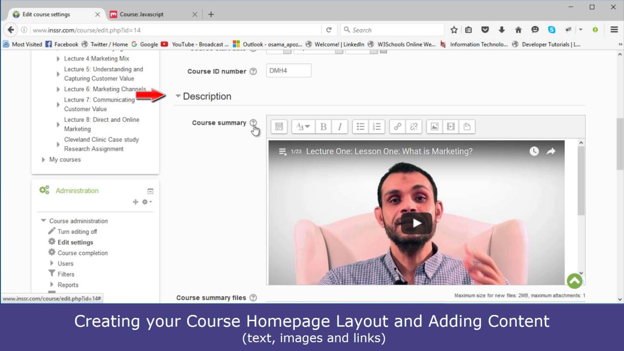 1. Creating your Course Homepage Layout and Adding Content - YouTube