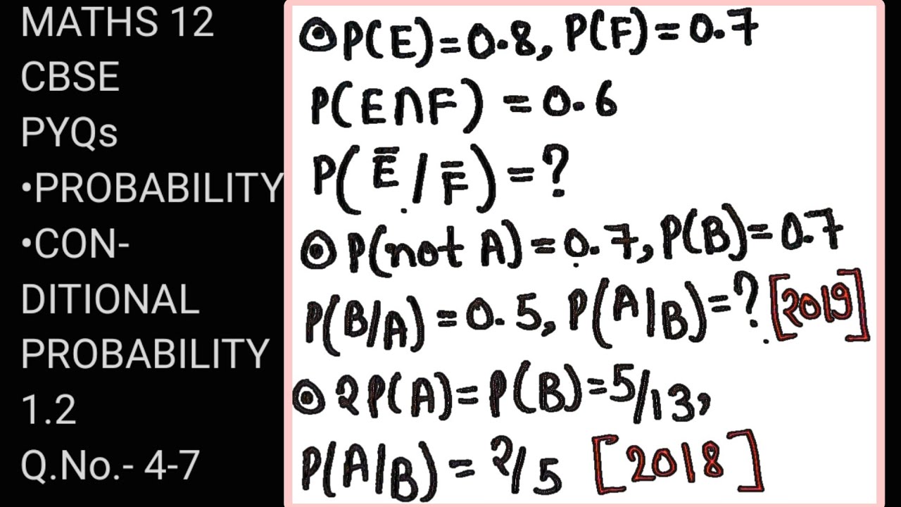 1.2- CONDITIONAL PROBABILITY|| PROBABILITY - YouTube