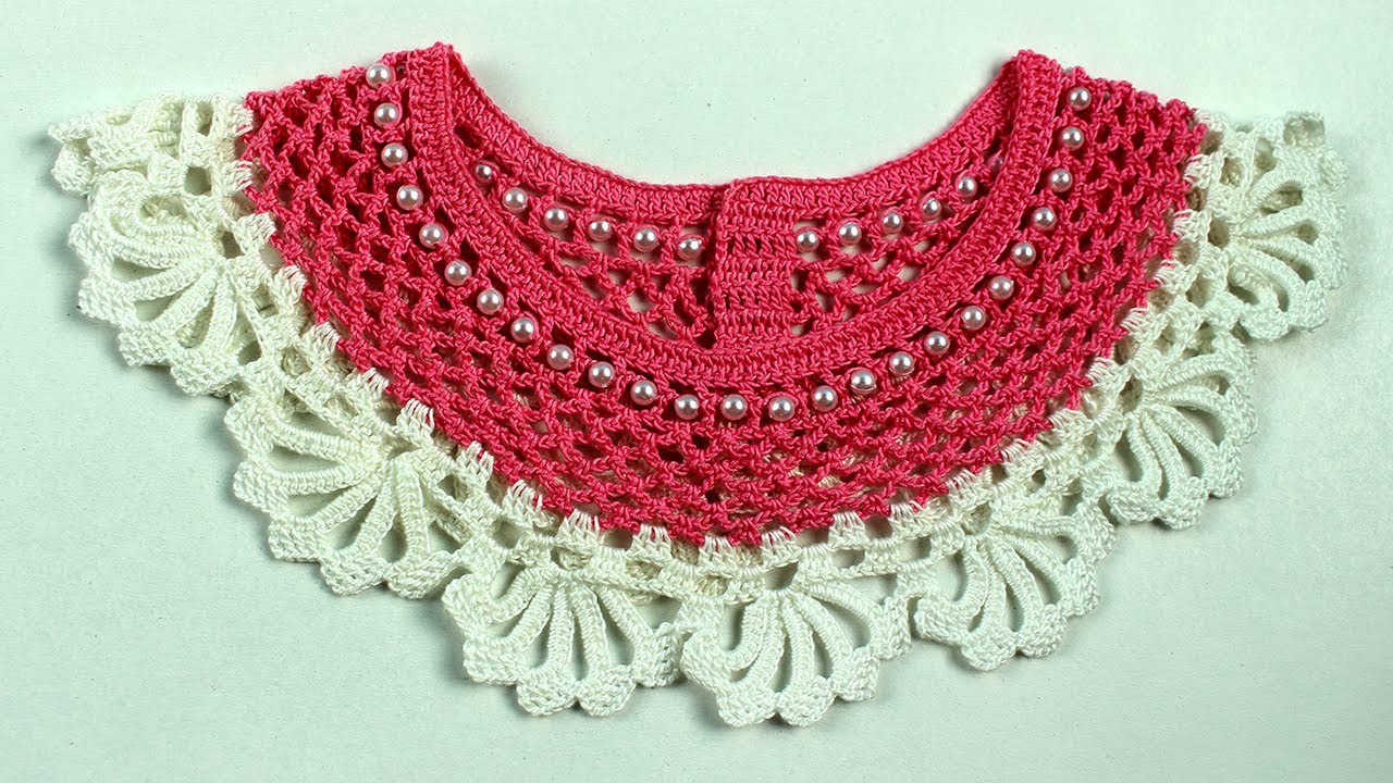 Very easy crochet collar | crochet neck design | কুশিকাটার গলাার ডিজাইন ...