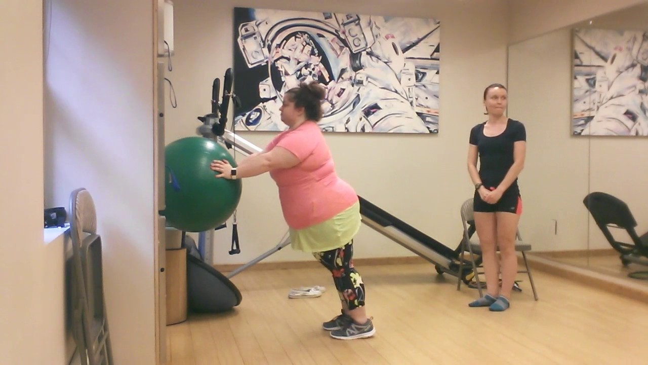 Day 139. Wall push-ups with a fitness ball - YouTube
