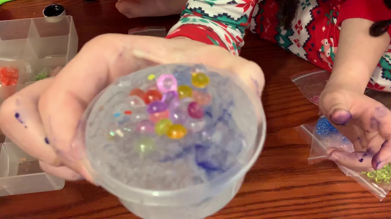 Taking a big clear slime and making 10 different slimes - YouTube