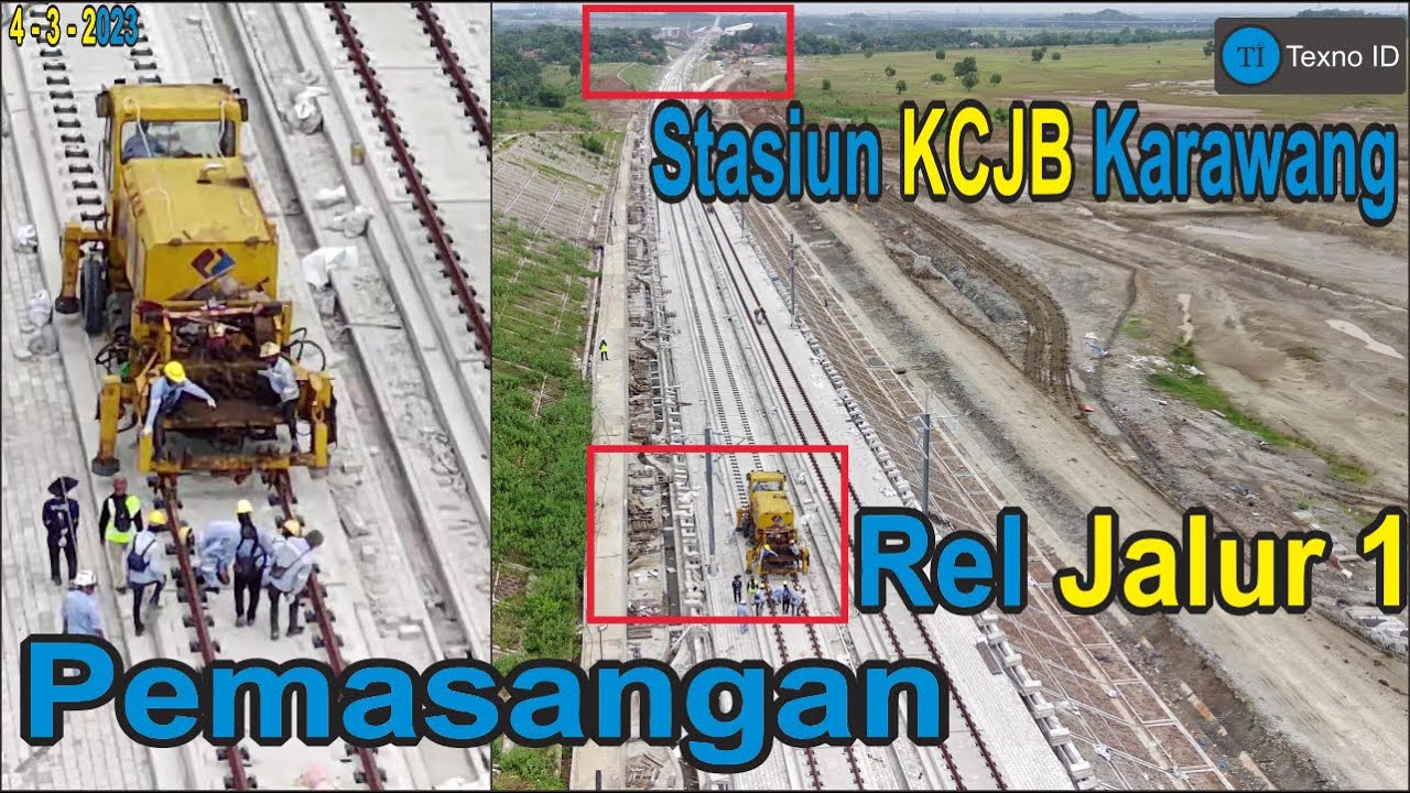Mantap !!, pemasangan Rel Jalur 1 menuju Stasiun KCJB Karawang | 4 ...