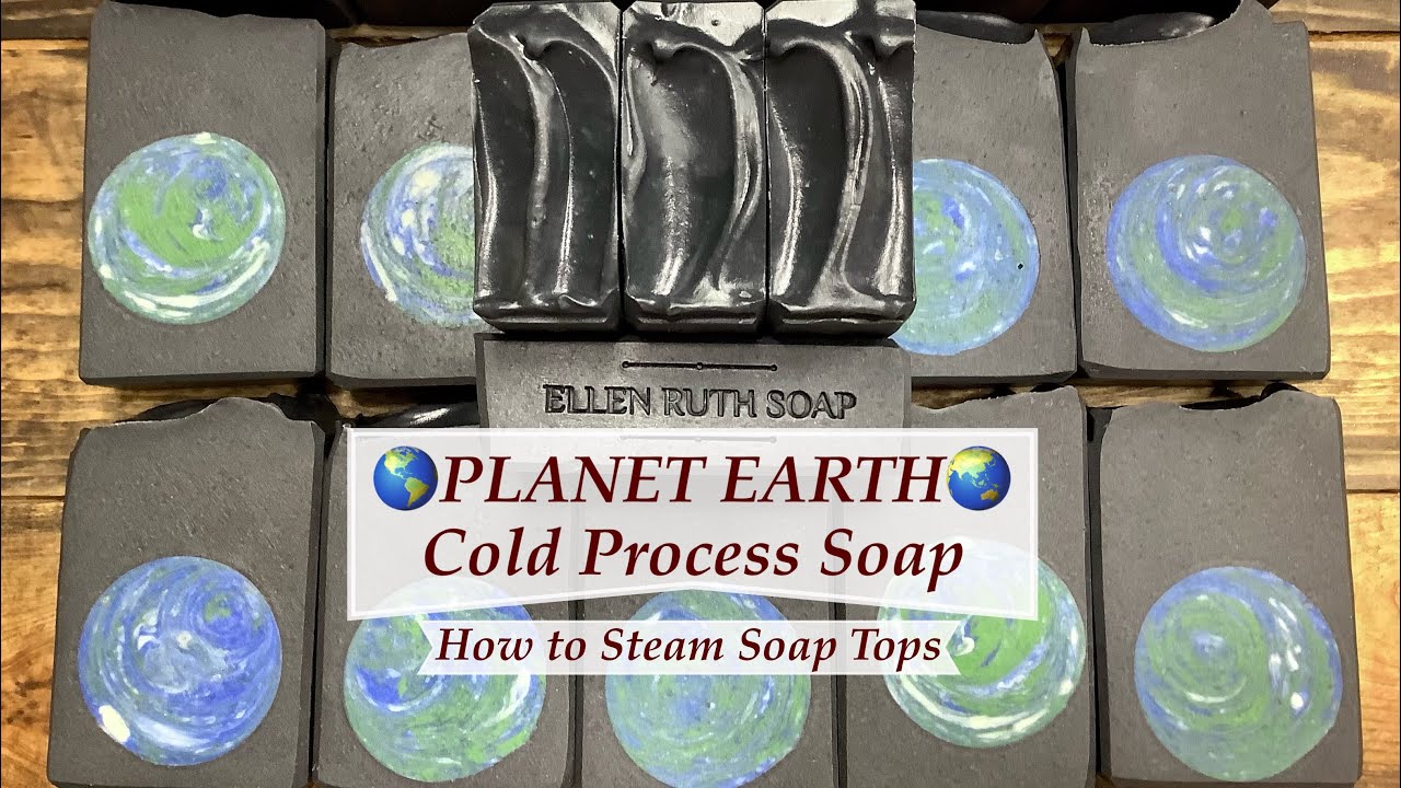Making 🌎PLANET EARTH🌏 CP Soap w/ No-Stick PVC mold + How to Steam Tops ...