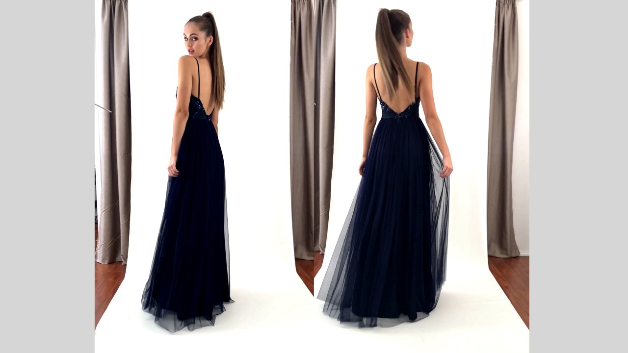 NAVY WHIMSICAL FORMAL/PROM DRESS BY STUDIO MINC - YouTube