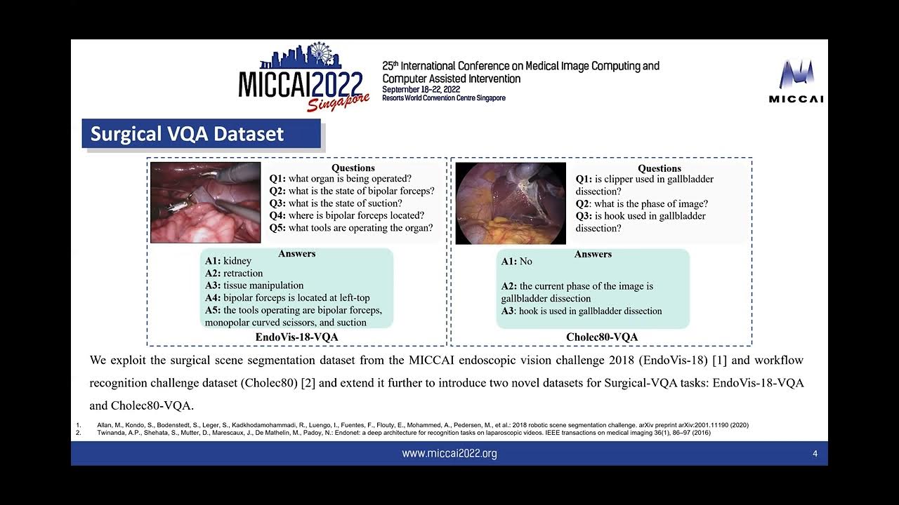 MICCAI2022 Surgical-VQA: Visual Question Answering in Surgical Scenes using Transformer - YouTube