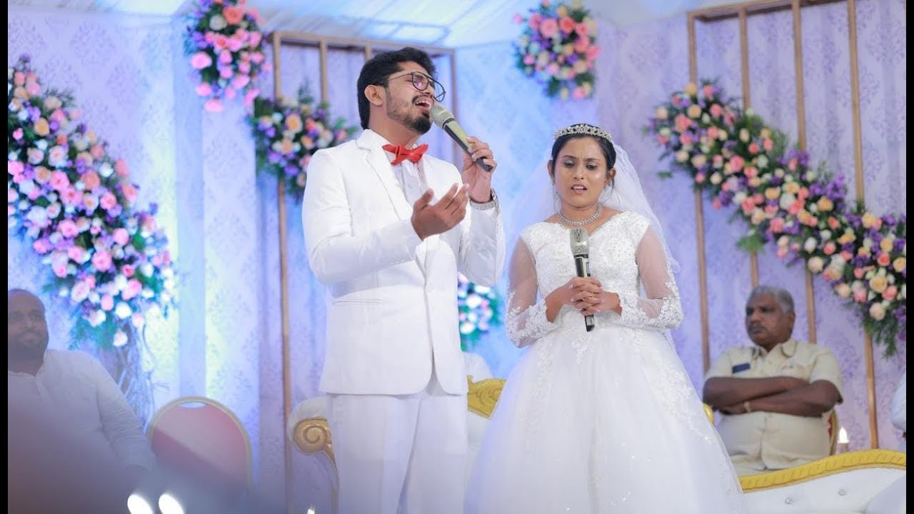 Wedding Couple LIVE Singing on Stage with Orchestra G# Studios - YouTube