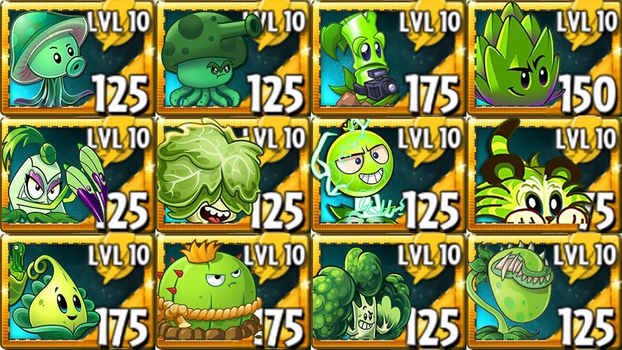 Plants vs Zombies 2 - All GREEN Premium Plants Power-Up Attack All ...