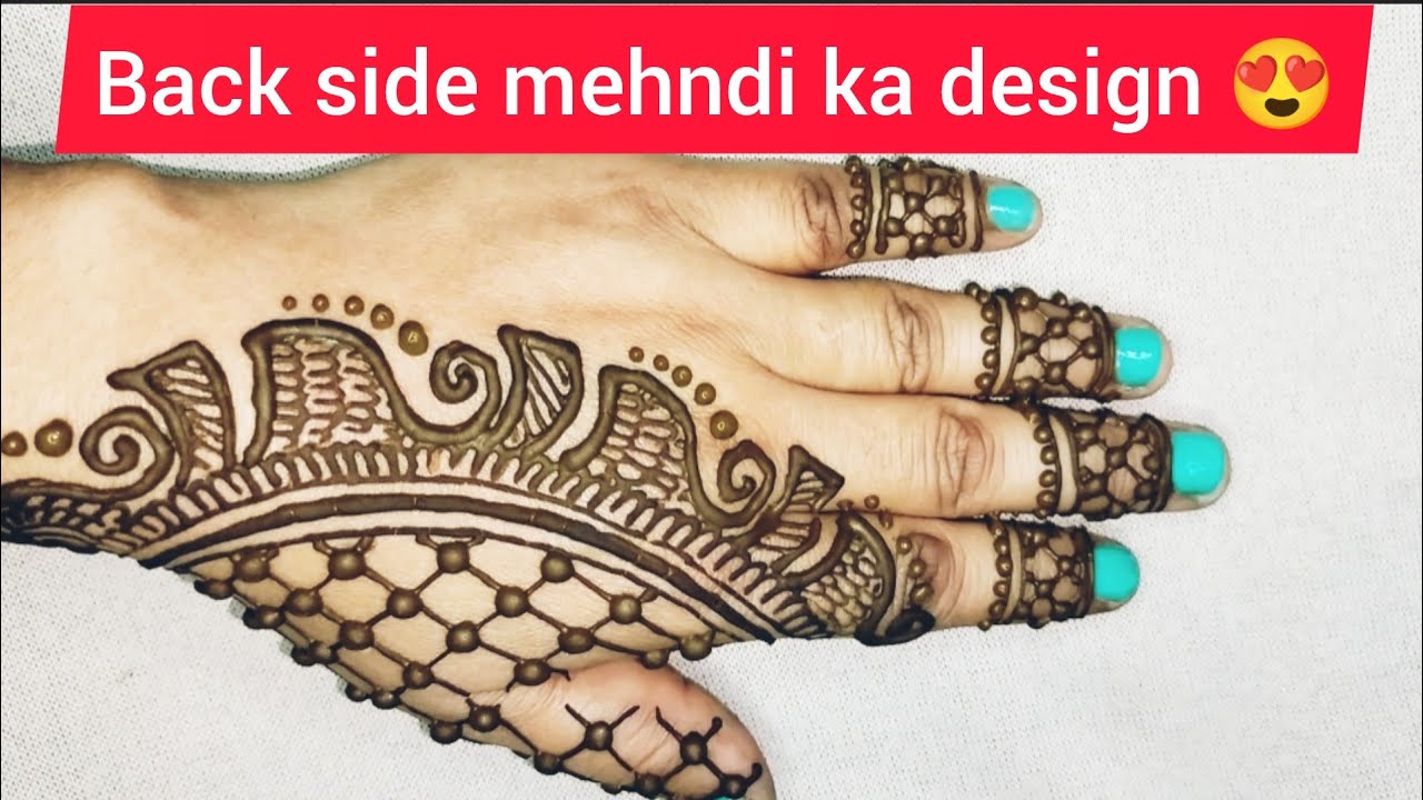 Back side mehndi ka design😍||Bridal backhand mehndi||New design #mehndi ...