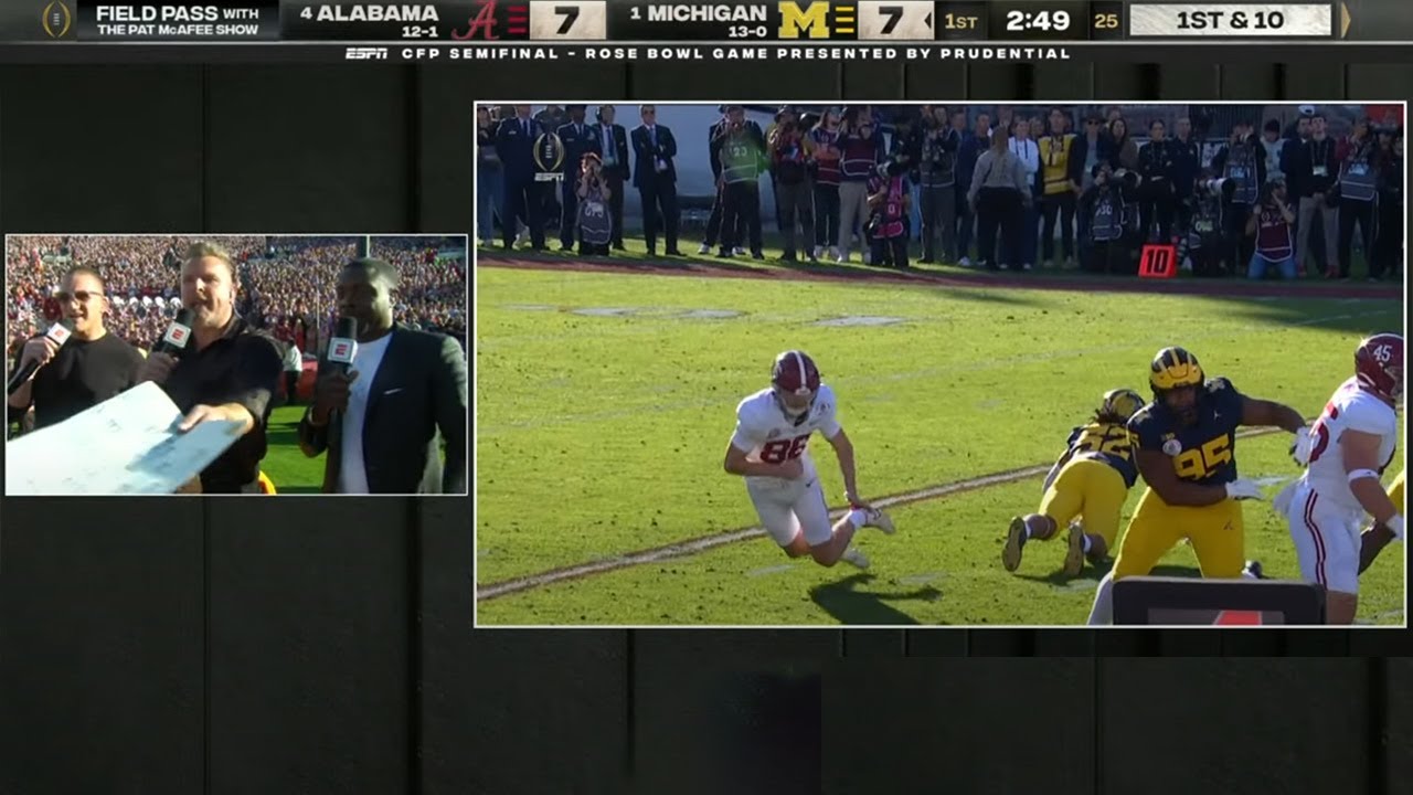 Pat McAfee LIVID after Alabama punter gets hit and doesn't get the call ...