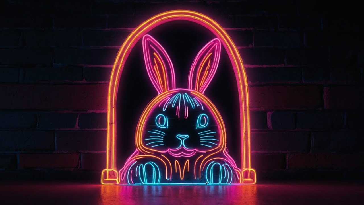 Enchanting Neon Rabbit: A Modern Twist For TV - Slideshow Screensaver ...