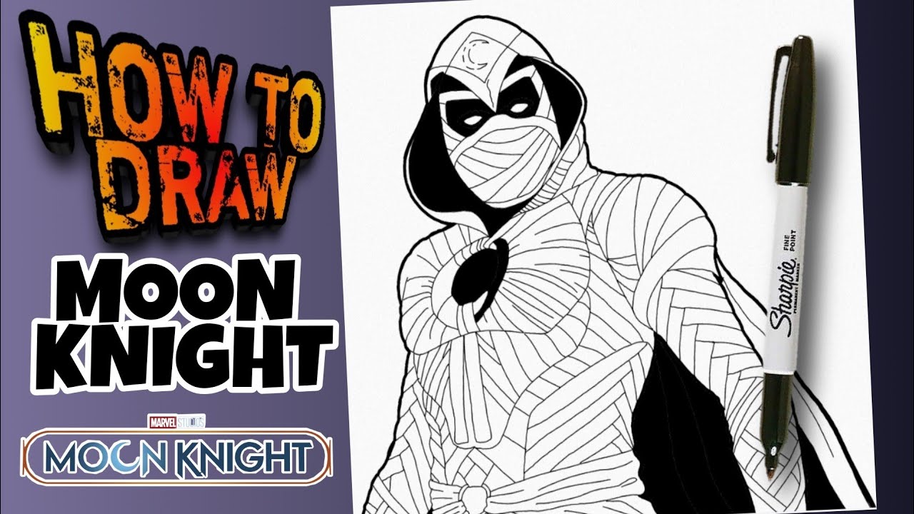 HOW TO DRAW MOON KNIGHT - MARVEL | como dibujar a moon knight de marvel ...