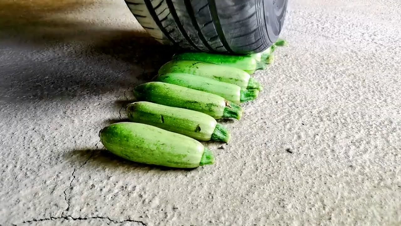 Experiment car vs Courgette | Crushing Crunchy & Soft Things by Car ...