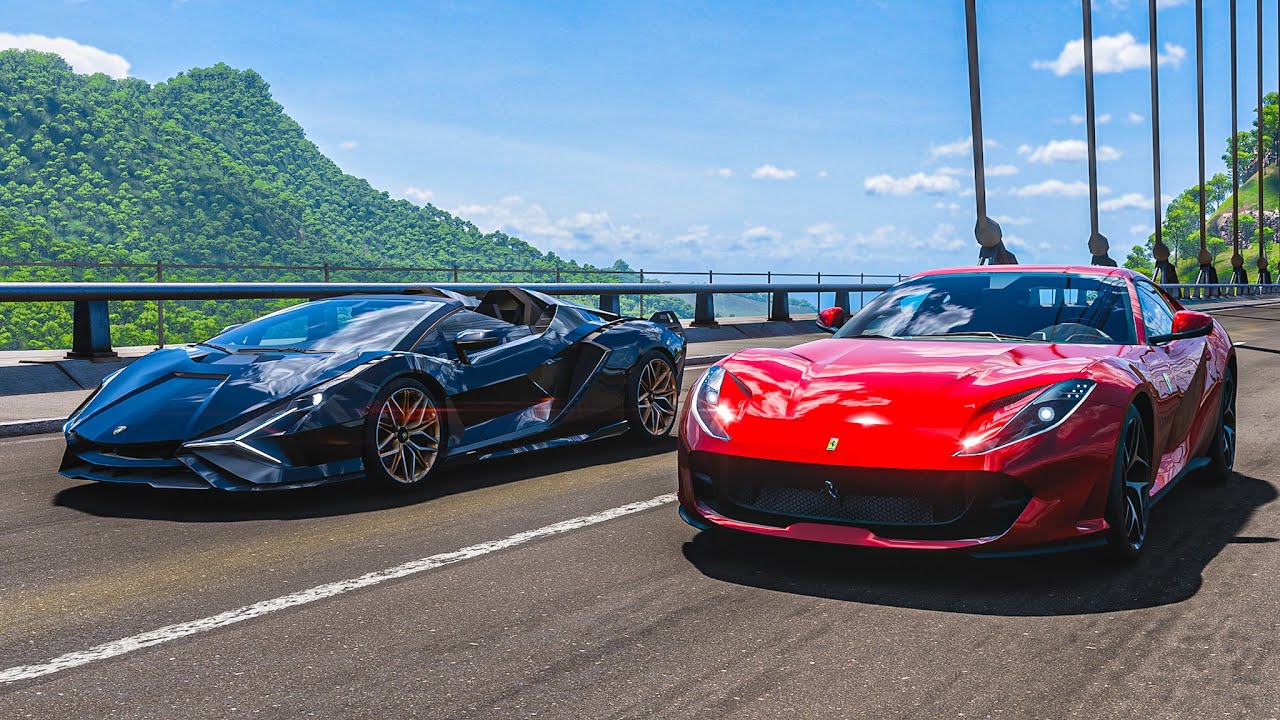 Lamborghini Sian Roadster vs Ferrari 812 Superfast | Forza Horizon 5 ...