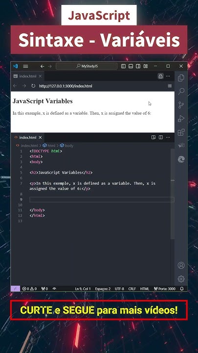 JavaScript — Sintaxe - Variáveis - YouTube