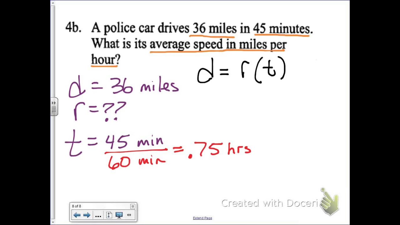 Common Core Math: Distance, Rate, Time when Time is in Minutes - YouTube