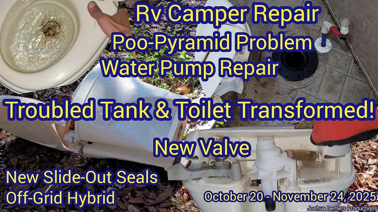 RV Camper Poo-Pyramid & Trashed Toilet Treatment Valve Pump & Slide-Out ...