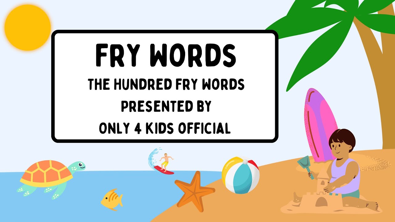 100 Fry Words For Childern Learning |Sight words| kids learning lesson ...