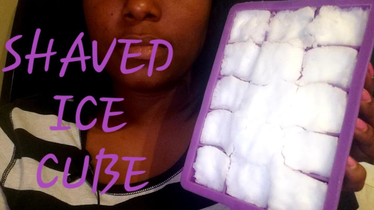 ASMR SHAVED ICE CUBES ONE BITE - YouTube