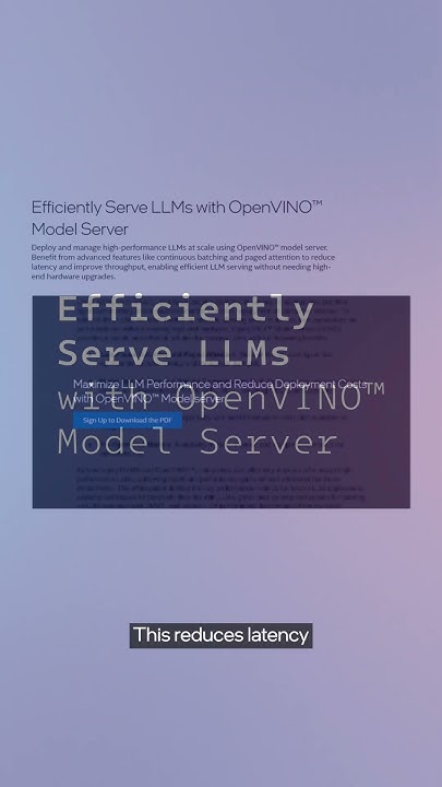 Efficiently Serve LLMs with OpenVINO™ Model Server | October 2024 | IDZ News | Intel Software ...