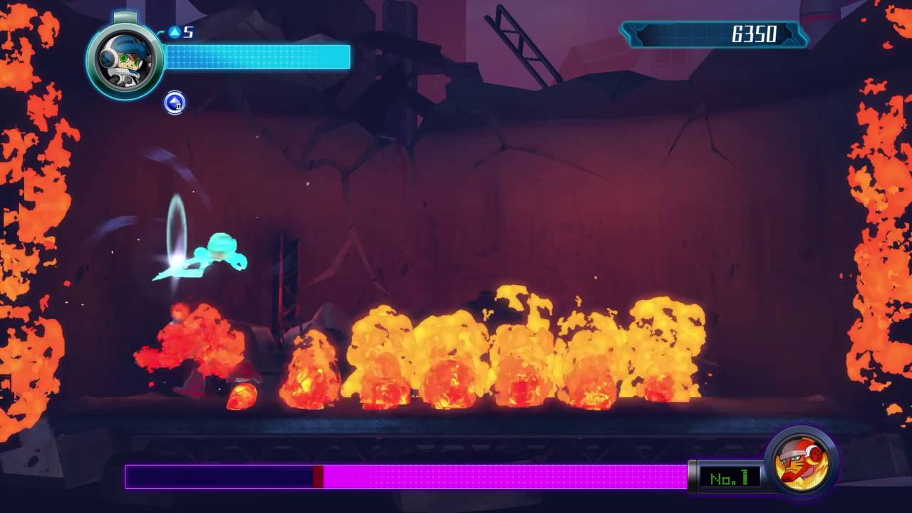 Mighty No. 9-Pyro(Mighty No. 1) Boss Battle - YouTube