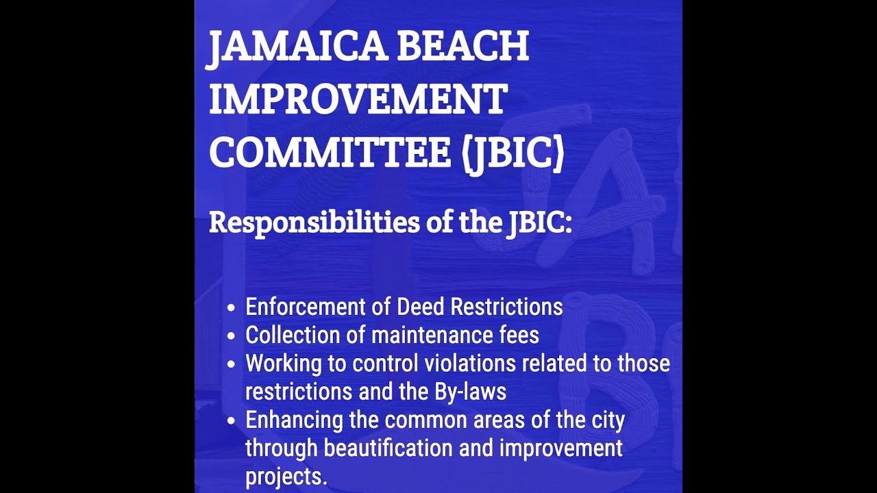 JBIC: Jamaica Beach Improvement Committee 08.27.2022 - YouTube