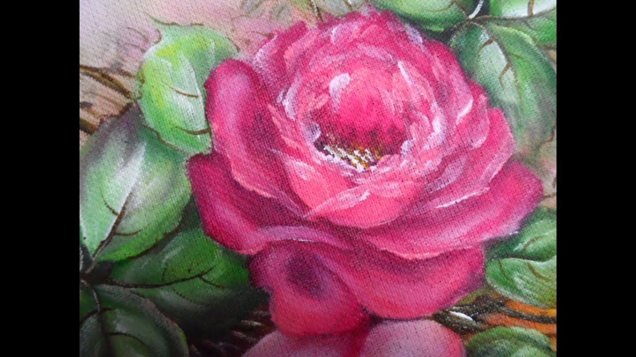 COMO PINTAR UMA ROSA - Maricelia Pinturas - YouTube