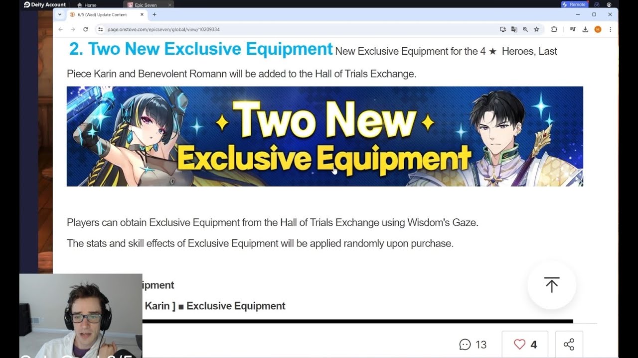 Epic Seven - New Exclusive Equipments Last Piece Karin and Broman and ...