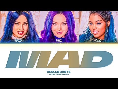 (AI Cover) Descendants 'Mad (Mal, Evie & Uma Ver.)' Lyrics (Color Coded Lyrics)
