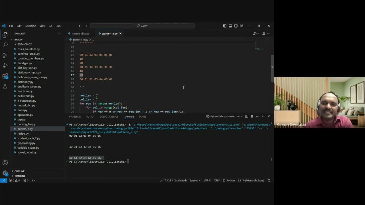Batch 1 July'24 Python class – 2024 11 06 06 42 PST – Recording 2 - YouTube