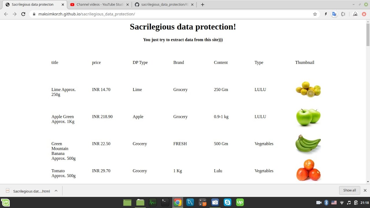 Sacrilegious WEB SCRAPING data protection created on the knee by Code ...