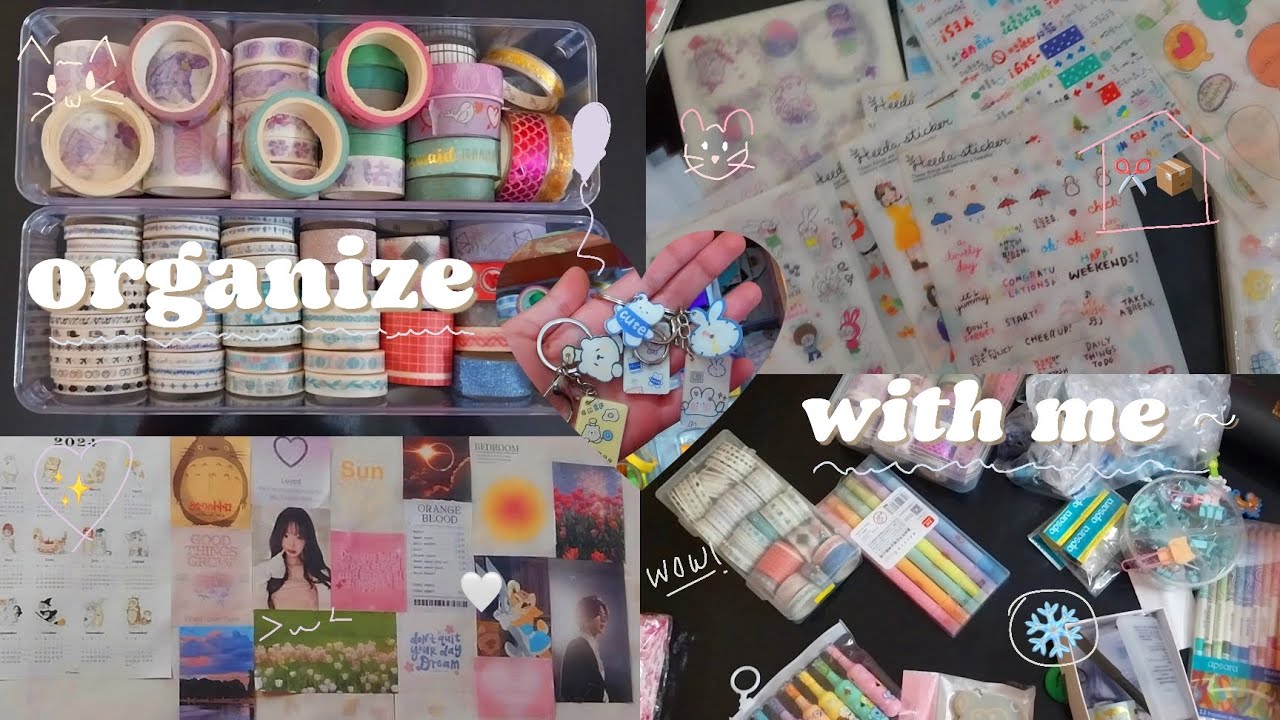 organize with me 📝 | new organizers, wall decor, washi tapes, stickers ...