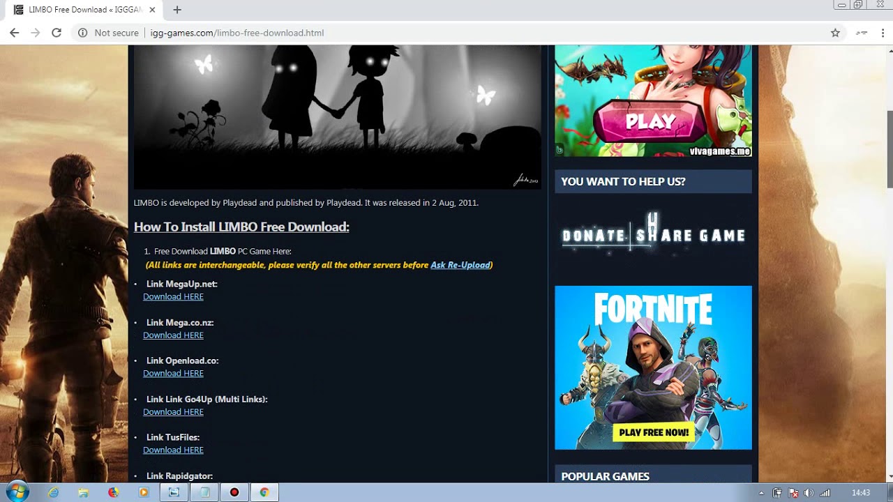 HOW TO PLAY LIMBO ON PC ! Without EMULATOR 100% WORK!! - YouTube