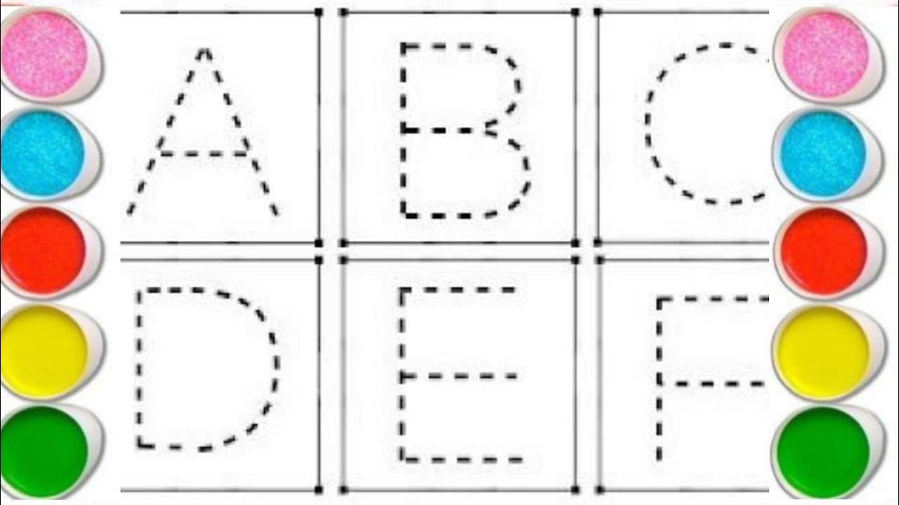 Alphabet drawing 🌈🌈, ABCDEF Drawing,🎨🟢 kids drawing 🔴🔵🟣||Super easy ...