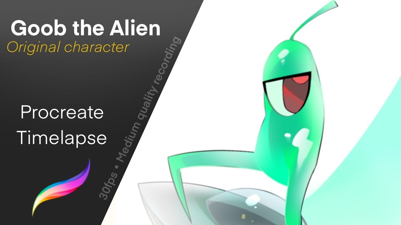 Goob the Alien (Original character) • Procreate timelapse - YouTube