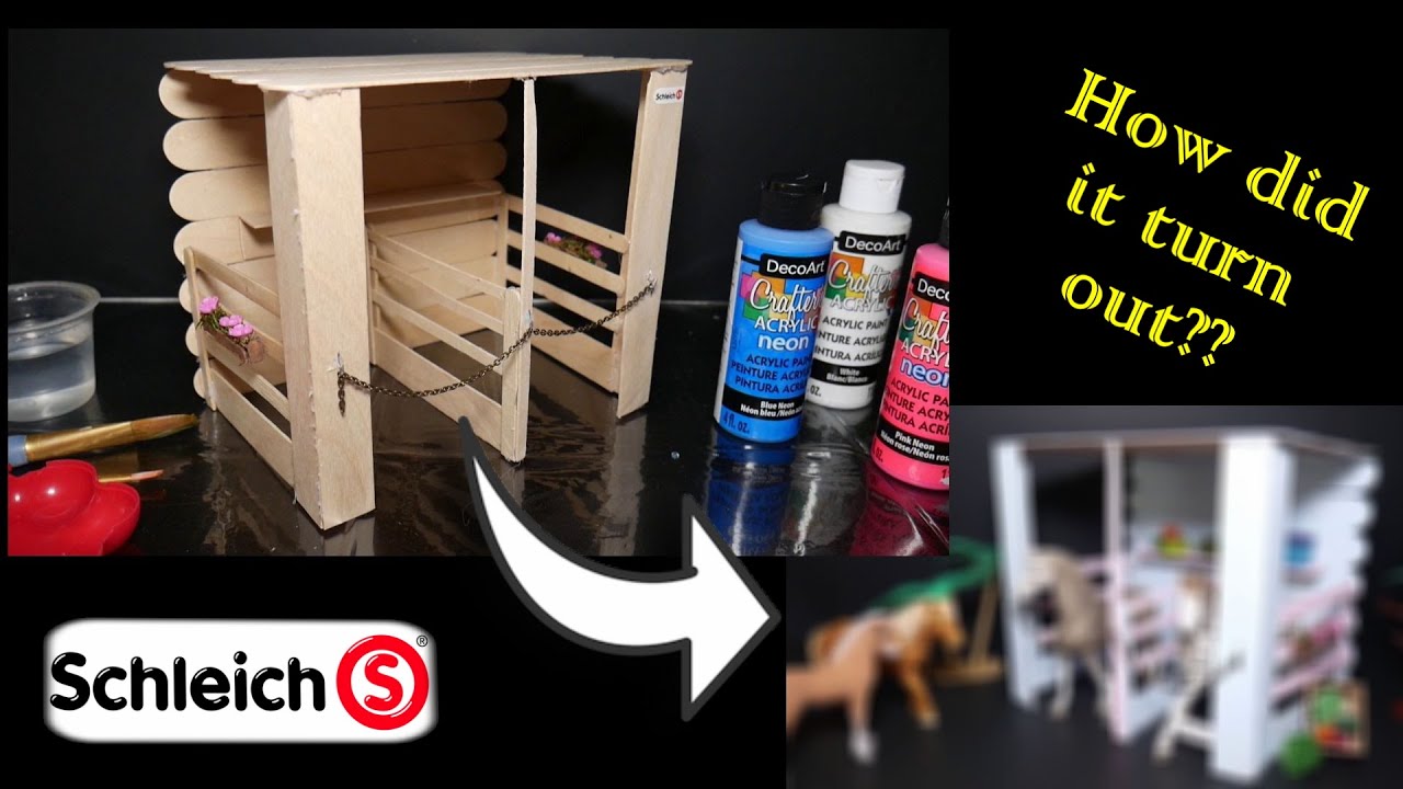 Homemade Schleich Horse Stable Color Update - YouTube