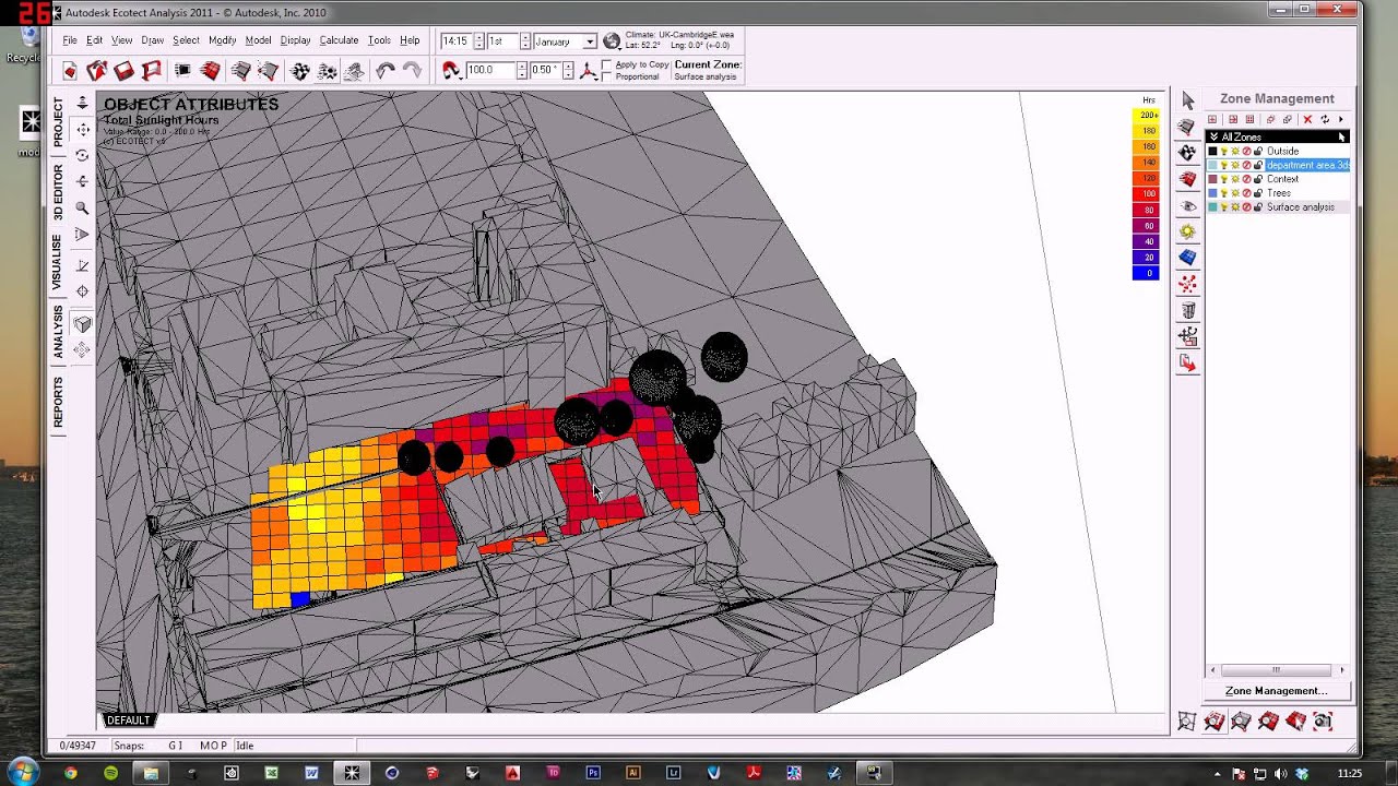 [Part 2] Solar Shading Exercise in Autocad Ecotect 2011 - YouTube