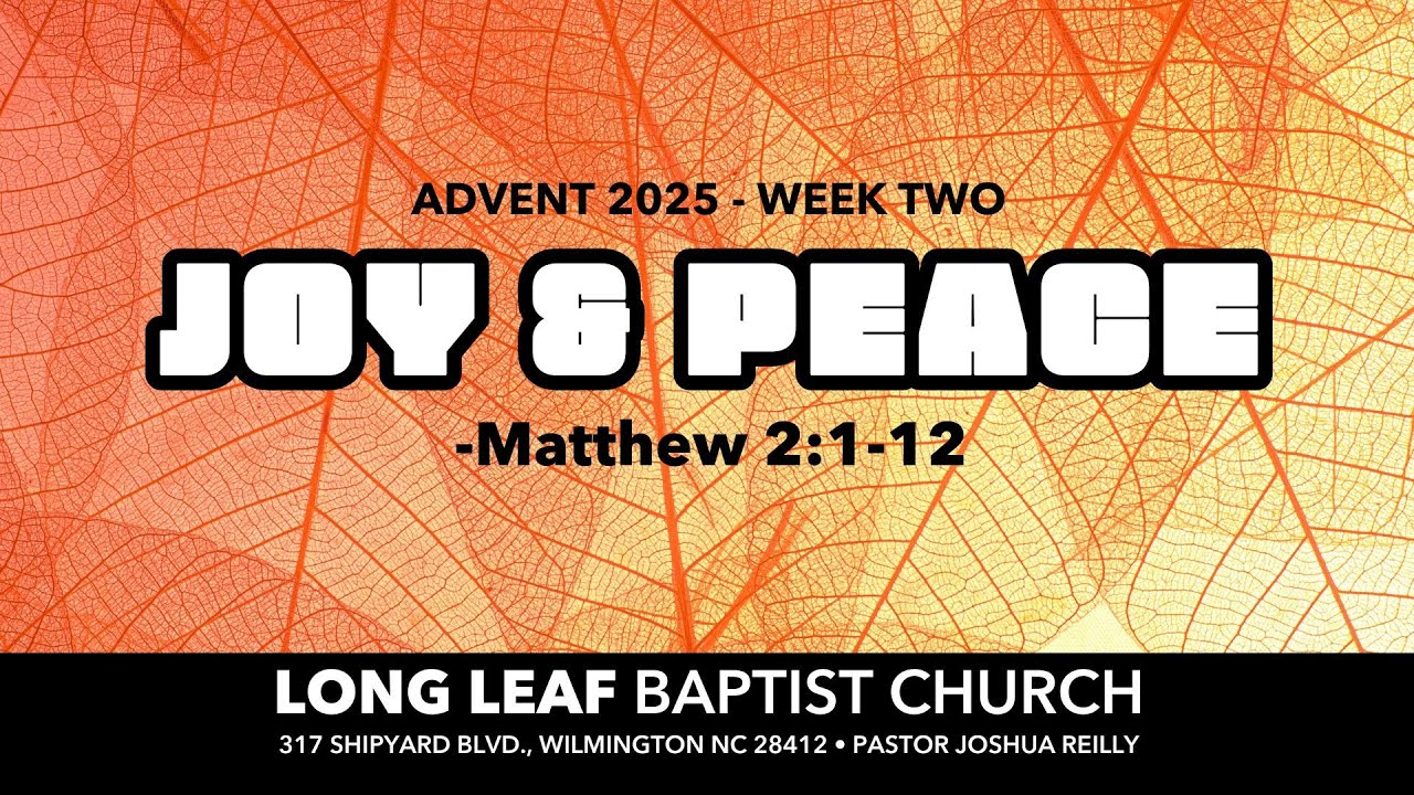 Advent Week Two - Joy and Peace - Long Leaf Baptist Church - YouTube