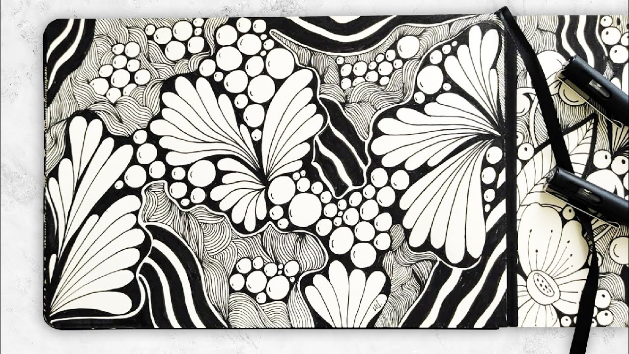 Zentangle Patterns Tutorial | Easy Step-by-Step Doodle Art - YouTube