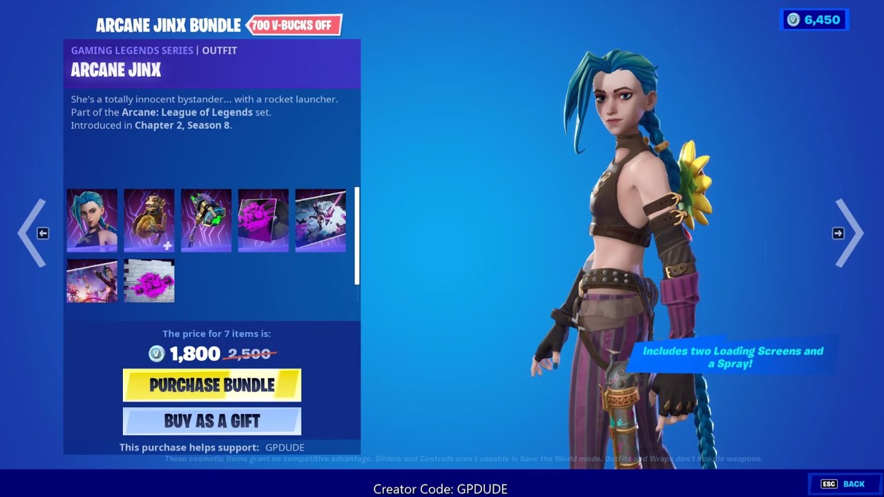 Arcane Jinx - the League of Legends Bundle in Fortnite - want this skin ...