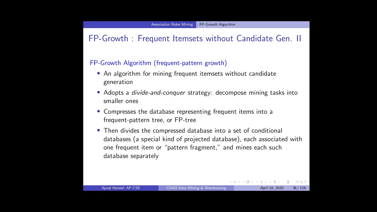 FP-Growth -Frequent Itemsets -Data Mining -KTU - YouTube