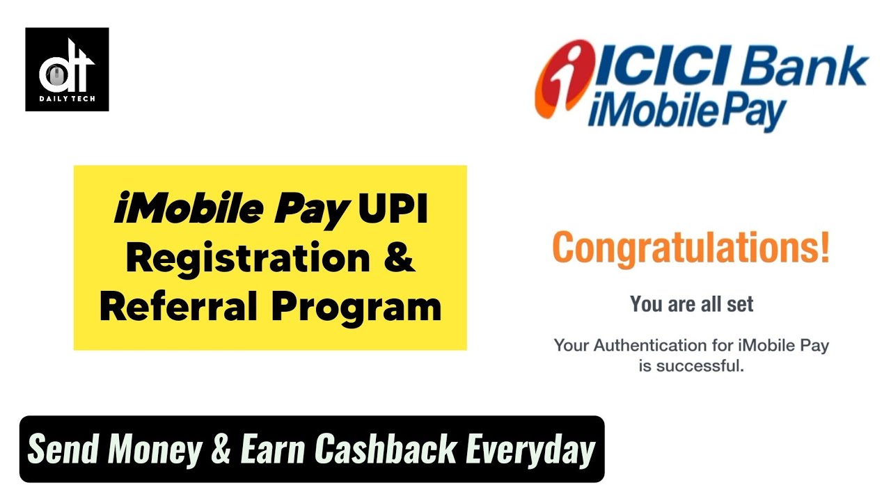 iMobile Pay App UPI Registration Step By Step🔴| Referral Programme ...
